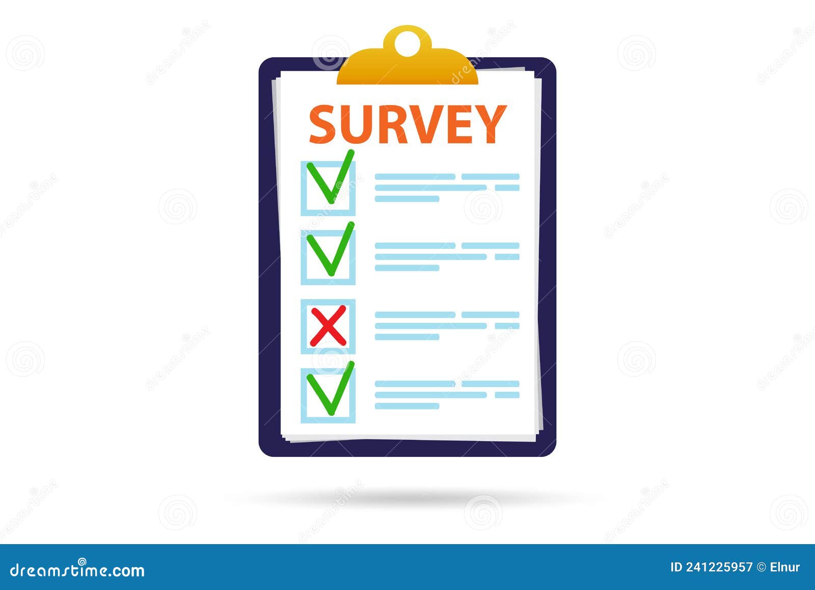 Survey Questionnaire with Tick Boxes Stock Illustration - Illustration ...