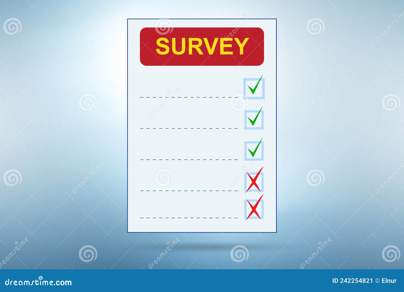 Survey Questionnaire with Tick Boxes Stock Illustration - Illustration ...