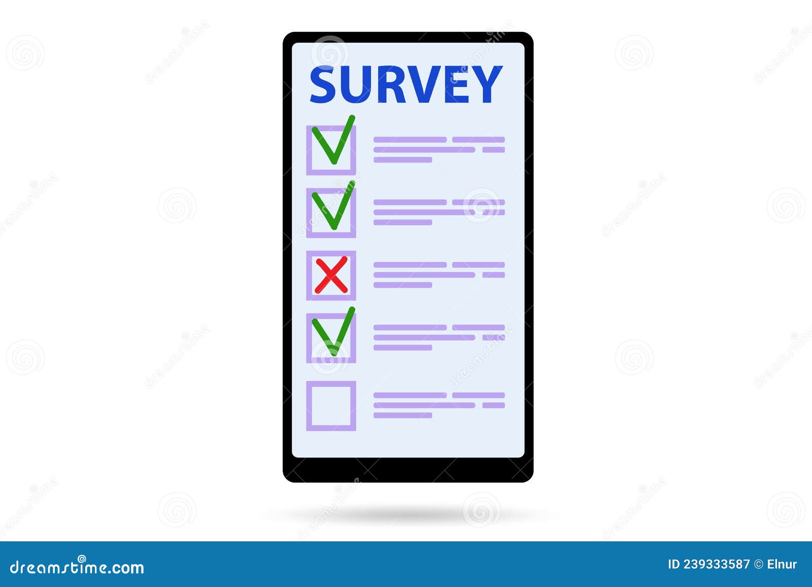 Survey Questionnaire with Tick Boxes Stock Illustration - Illustration ...