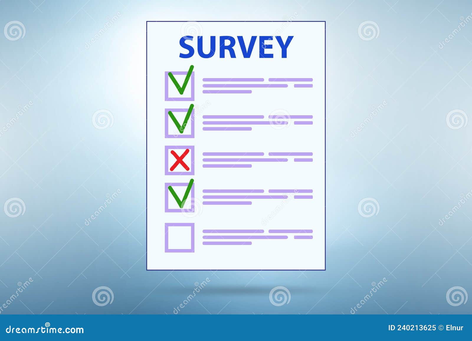 Survey Questionnaire with Tick Boxes Stock Illustration - Illustration ...