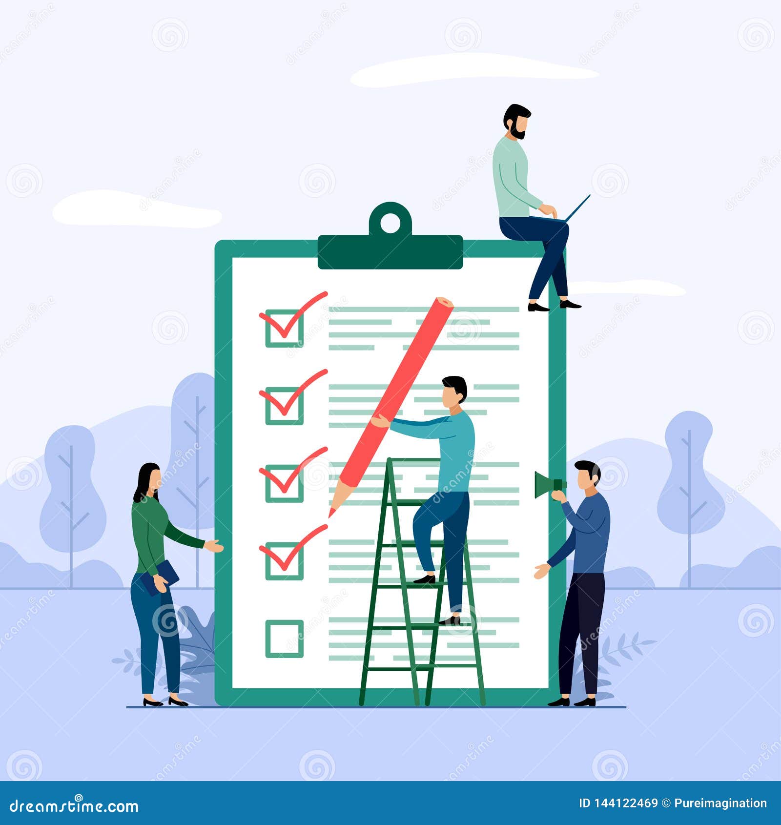 Survey Report, Checklist, Questionnaire, Business Concept Vector ...