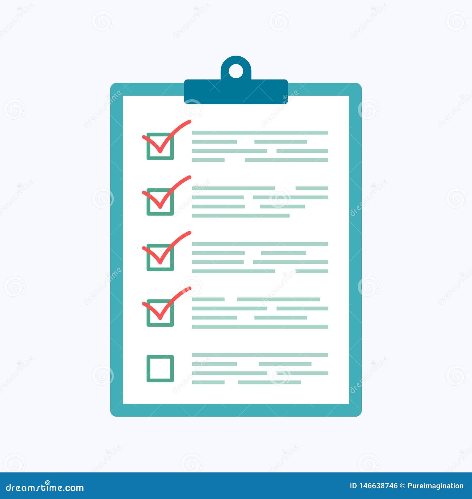 Survey Report, Checklist, Questionnaire Stock Vector - Illustration of ...