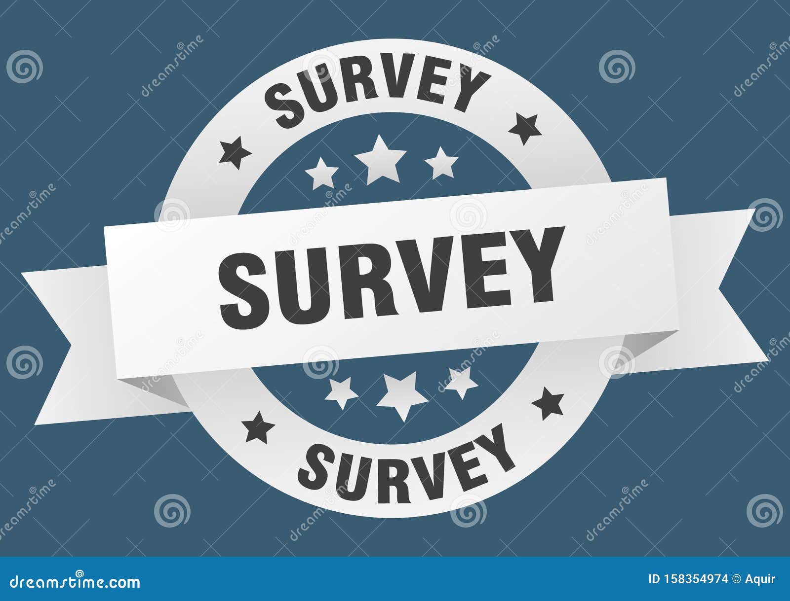 Survey ribbon sign stock vector. Illustration of survey - 158354974