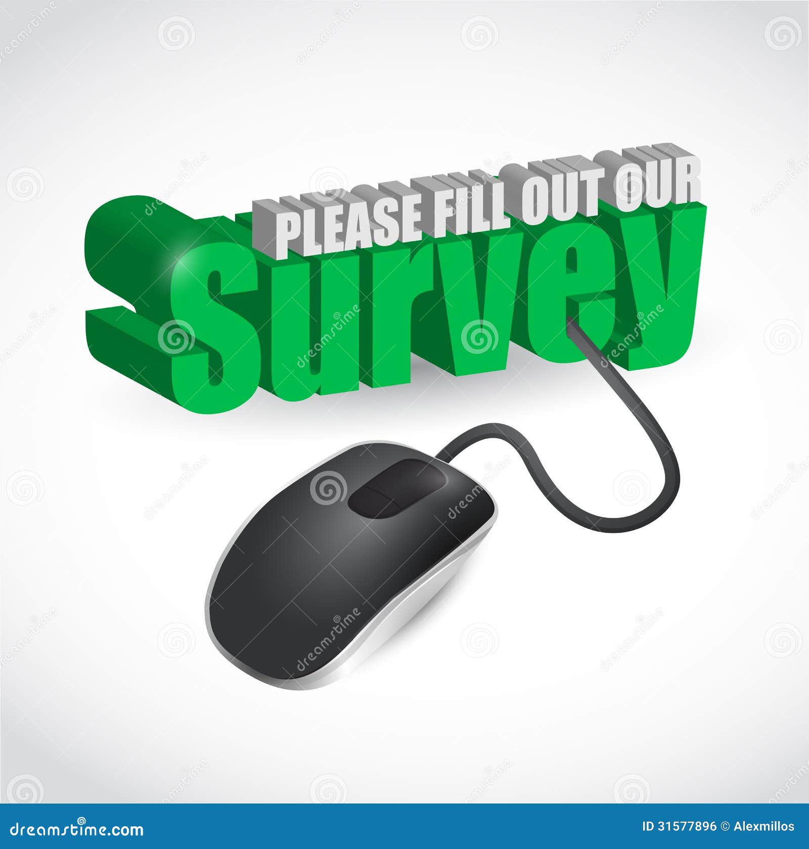 Survey Sign and Mouse Illustration Design Stock Illustration ...