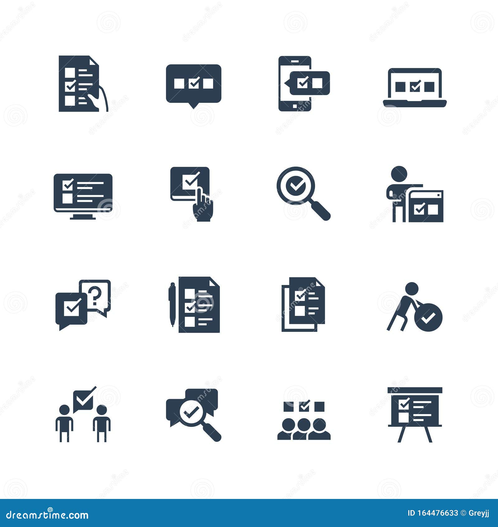 Test Quiz Logo Icon With Shadow Cartoon Vector | CartoonDealer.com ...