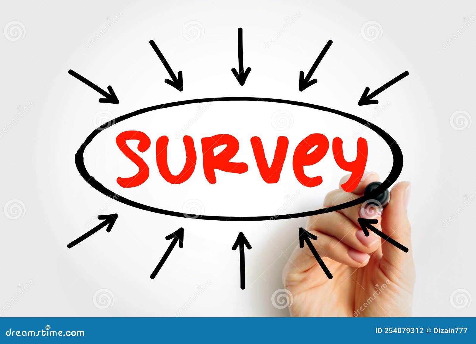 Survey Text Concept with Arrows for Presentations and Reports Stock ...