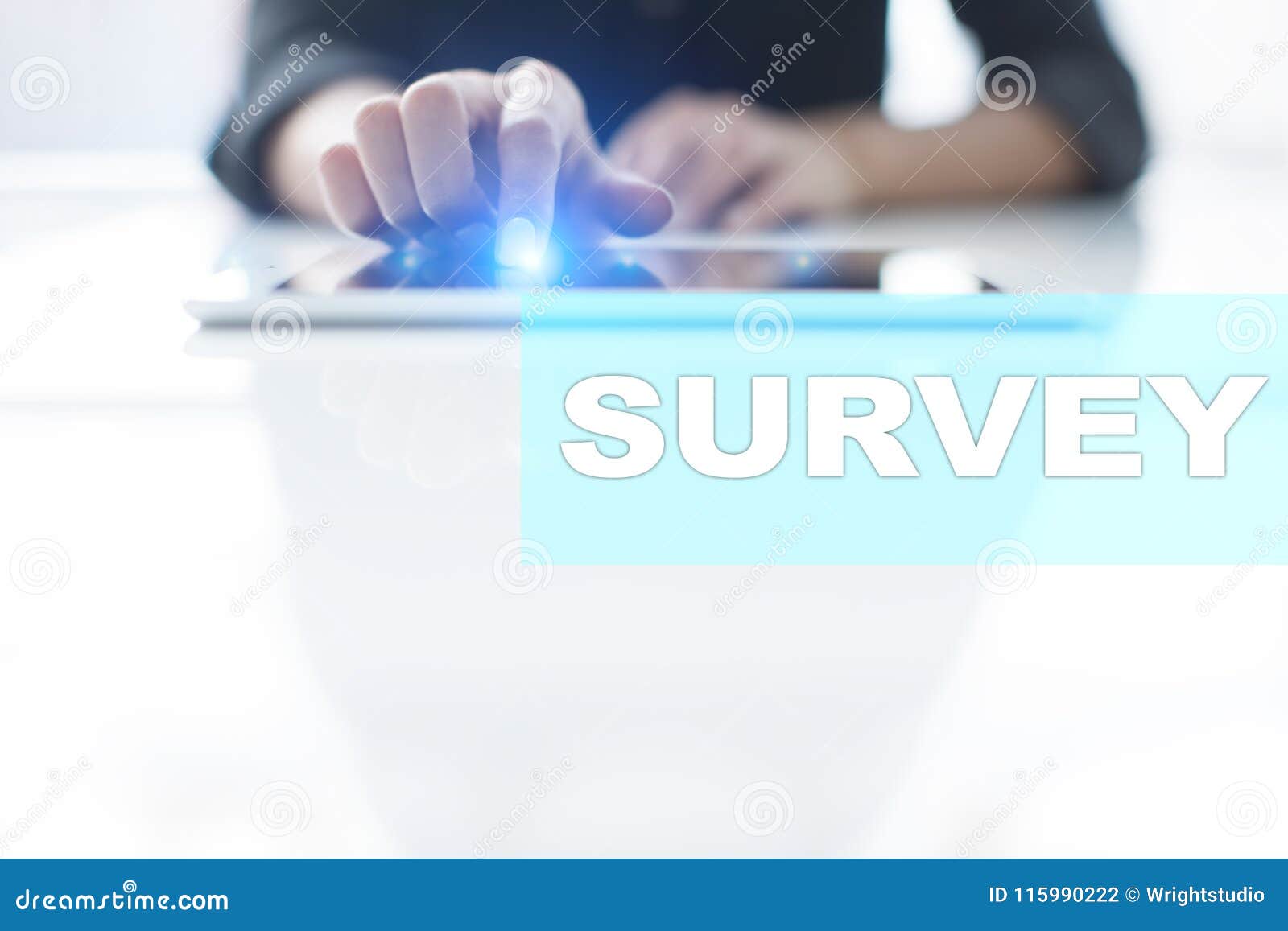 Survey Text on Virtual Screen. Feedback and Customers Testimonials ...