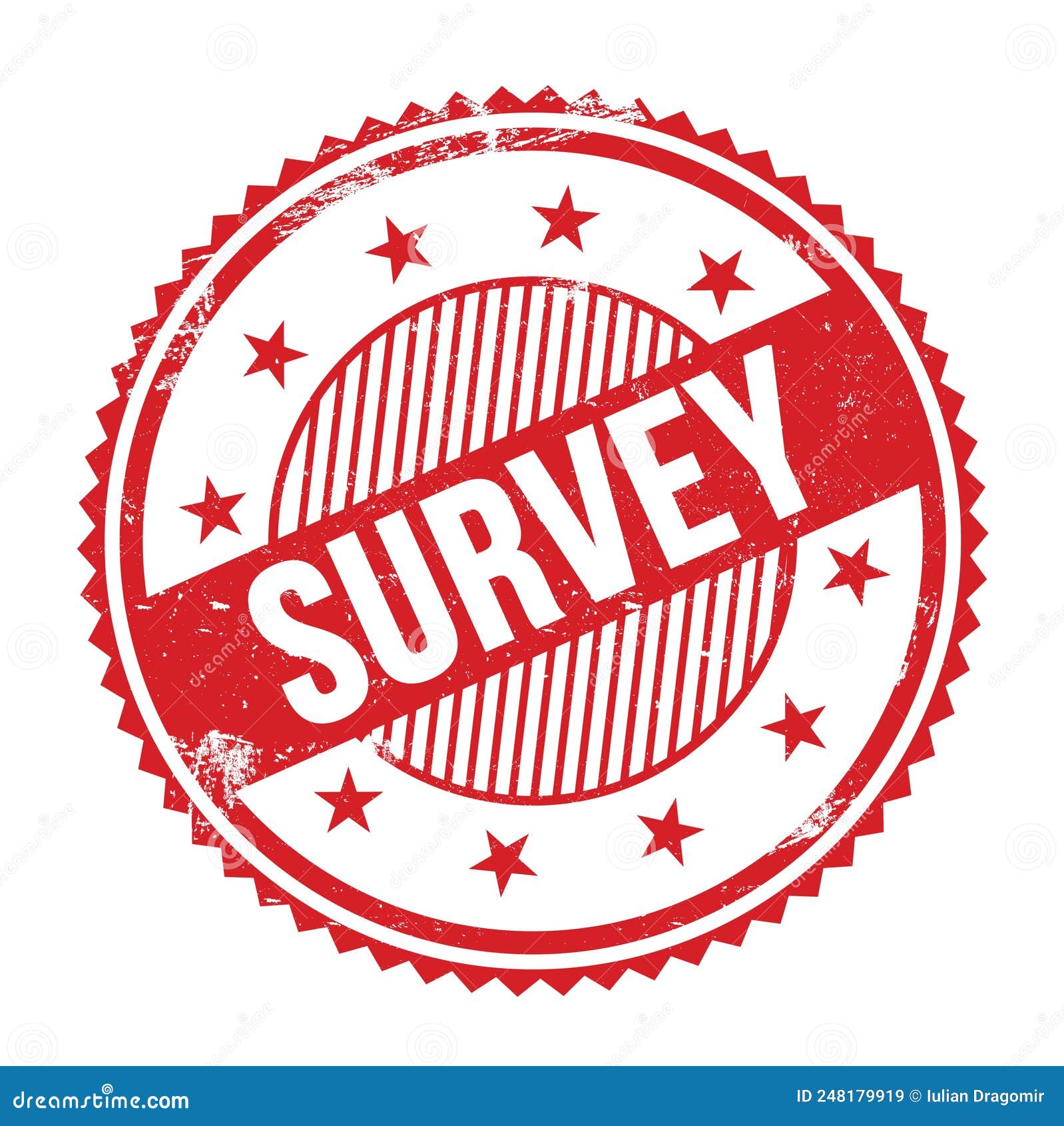 SURVEY Text Written on Red Grungy Round Stamp Stock Illustration ...