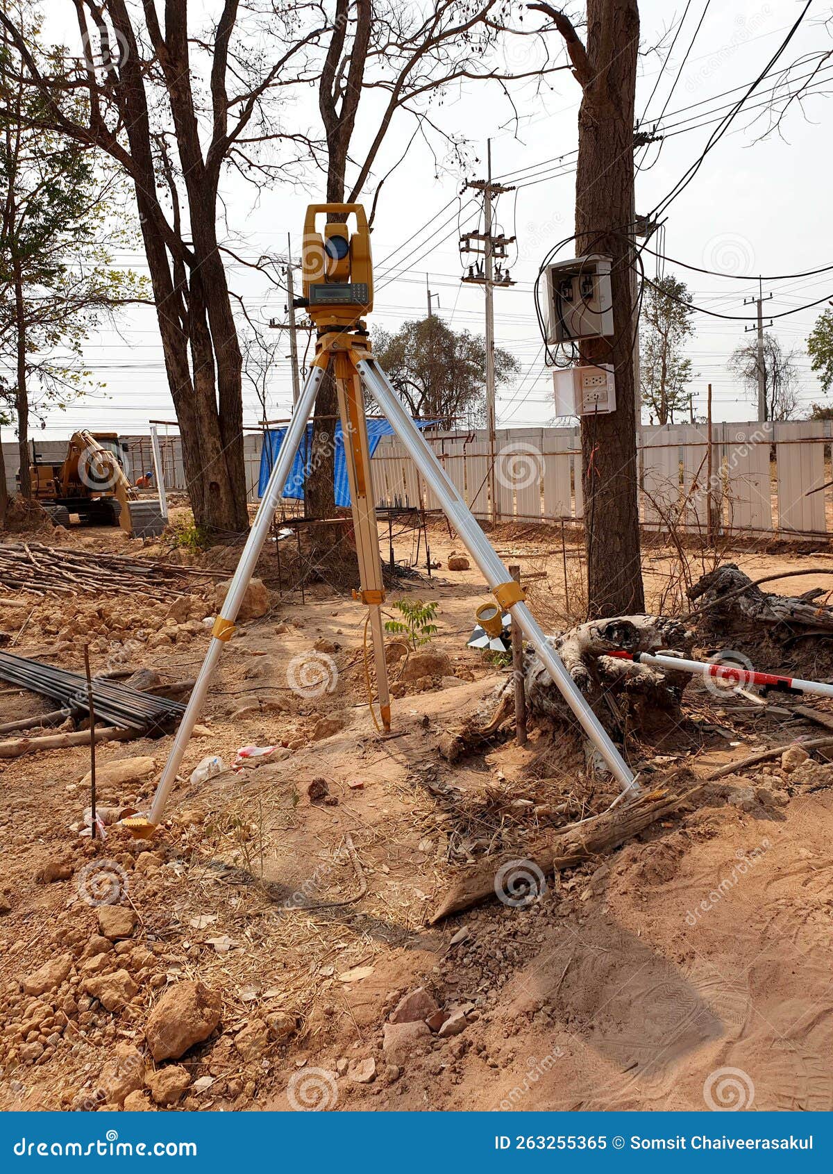 Theodolites for Survey in the Construction Area. Stock Image - Image of ...