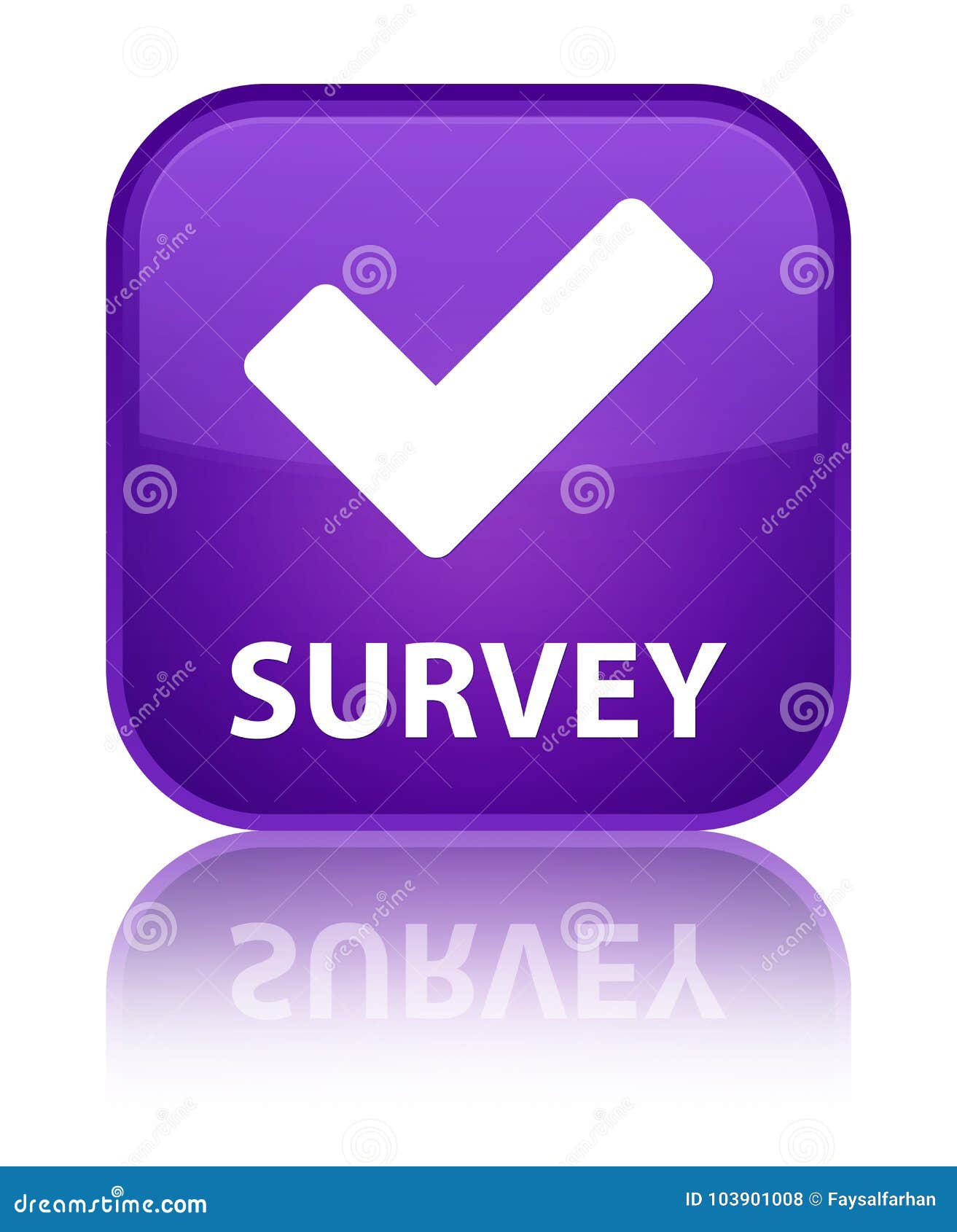 Survey (validate Icon) Special Purple Square Button Stock Illustration ...