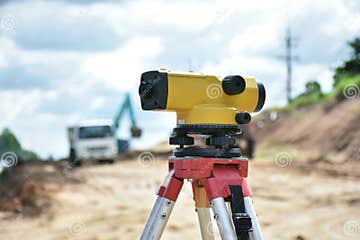 Survey Work. Level Camera for Survey Work and Check Ground Level and ...