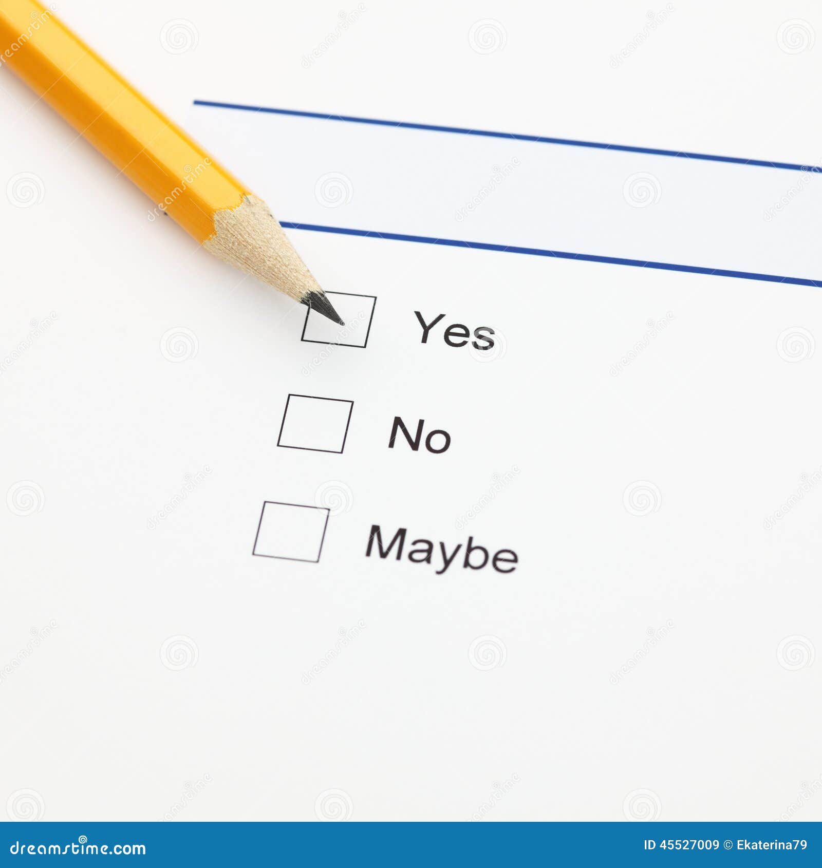 Survey: yes, no, maybe stock image. Image of survey, decisions - 45527009