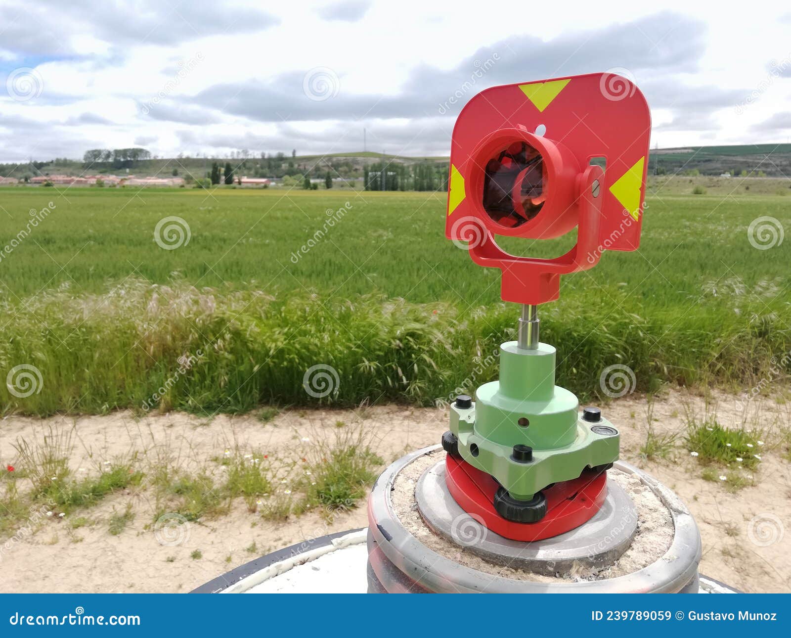 Surveying Circular Prism Used during Construction Work Stock Image ...