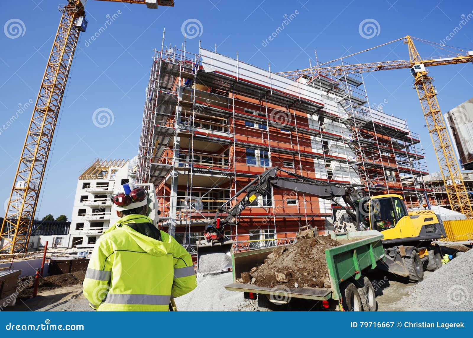 Surveying Engineer Inside Building Industry Stock Image - Image of ...
