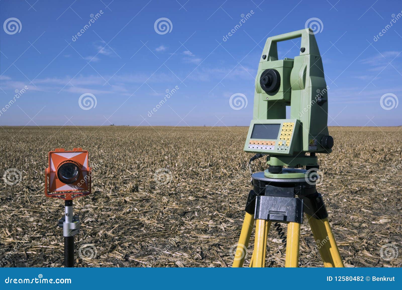 GPS Surveying In Field Sea Background, Global Positioning System ... GPS Surveying In Field Sea Background, Global Positioning System ...