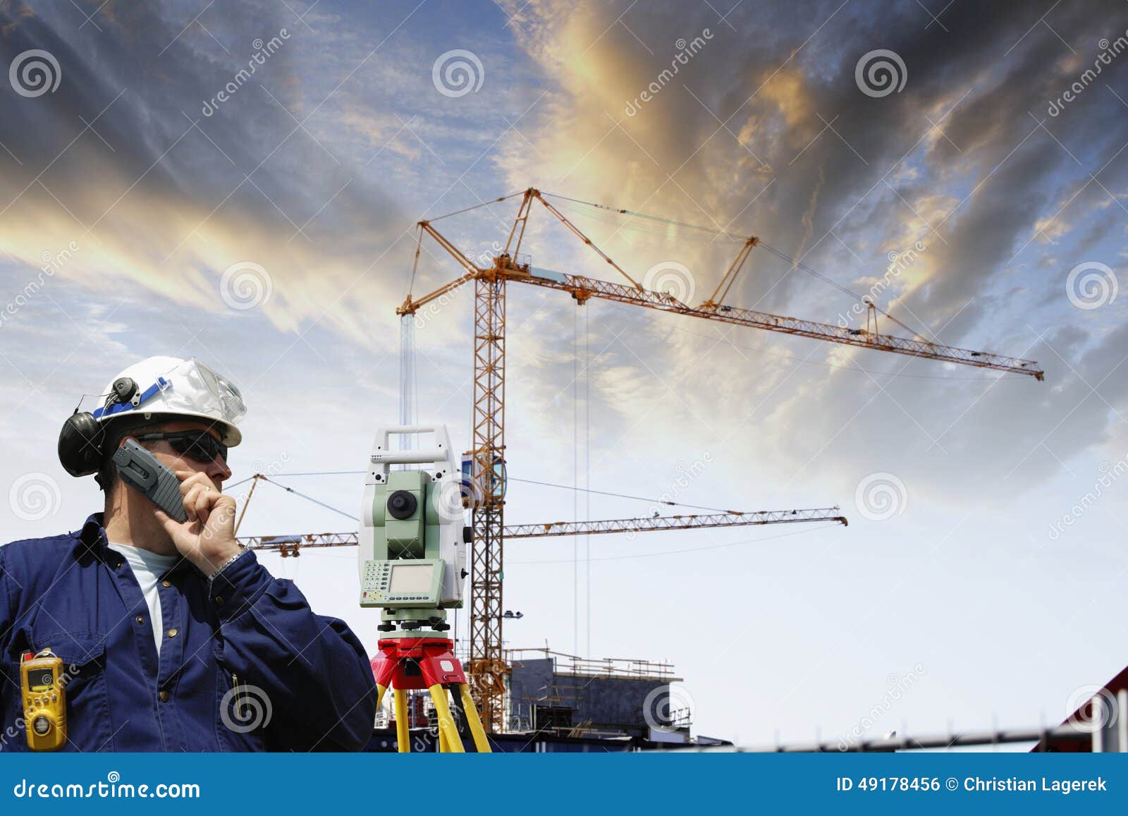 Surveying Instrument and Engineer Stock Photo - Image of precision ...