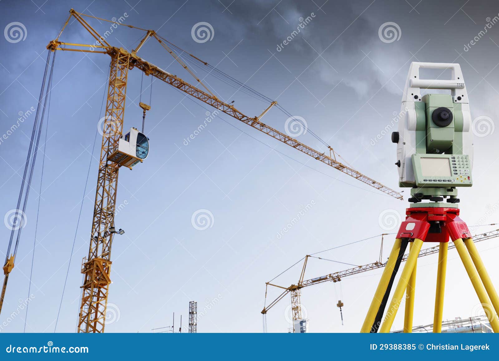 Surveying Measuring Instrument and Industry Stock Image - Image of ...