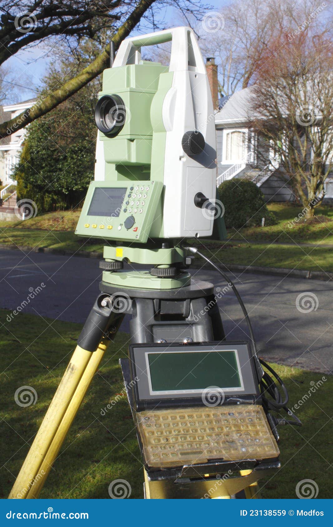 Surveying Transit stock image. Image of surveying, close - 23138559