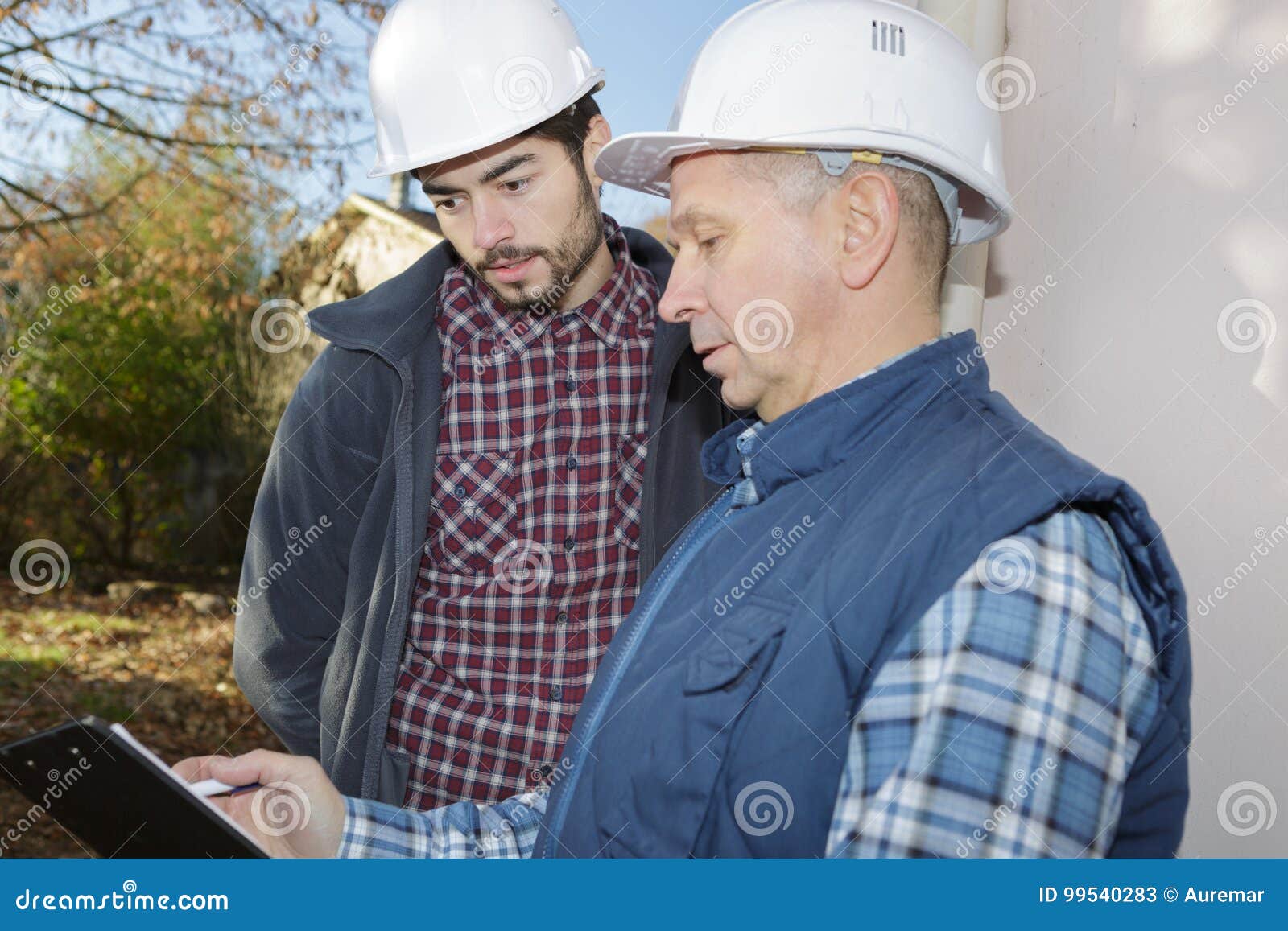 Surveyor and Architect Having Conversation Stock Image - Image of ...