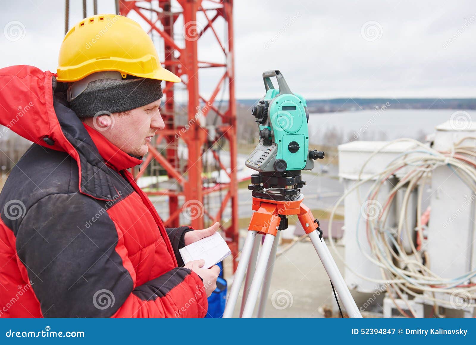 Surveyor at Construction Site Stock Image - Image of inspection ...