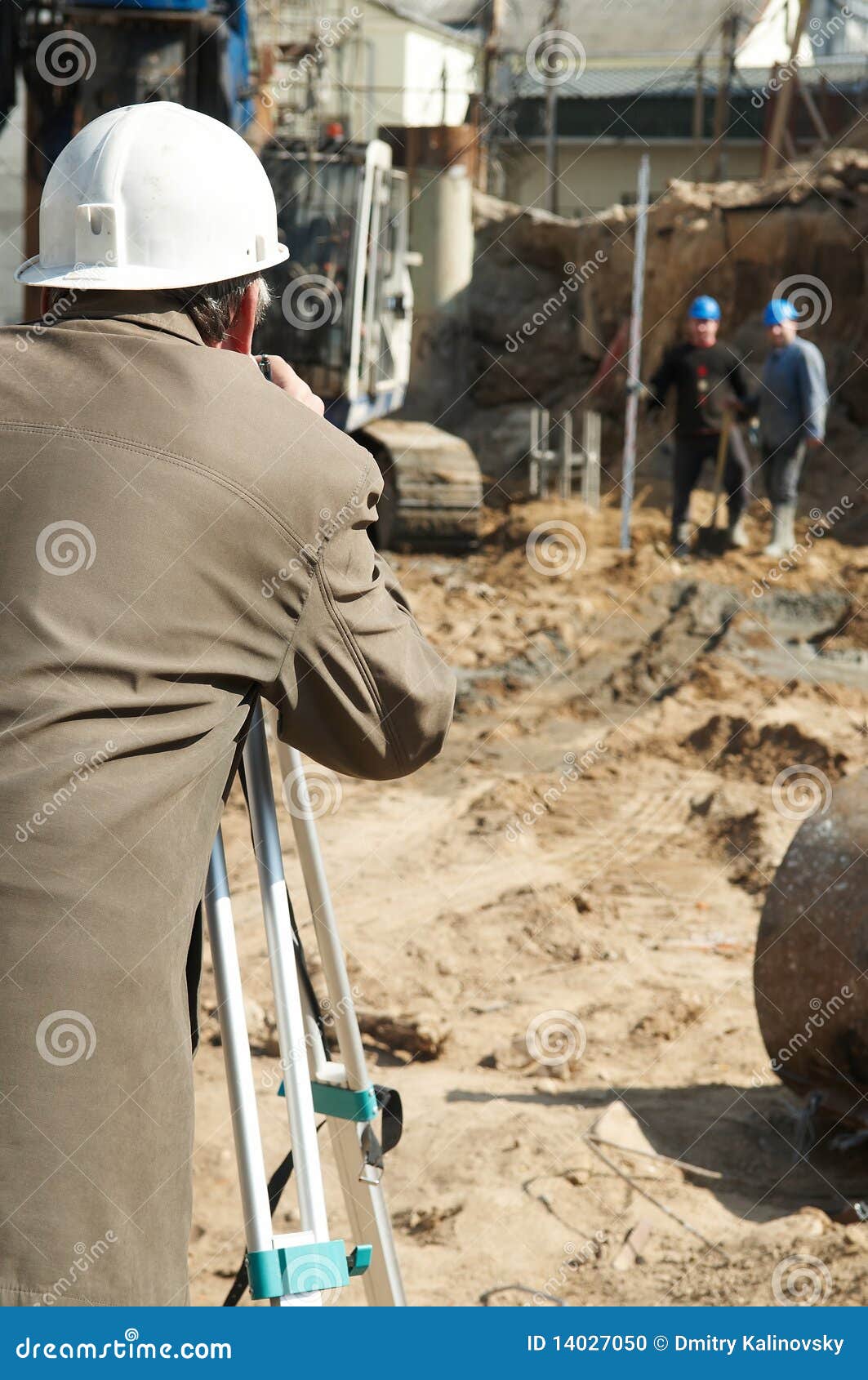 Surveyor at Construction Work Stock Photo - Image of land, builder ...