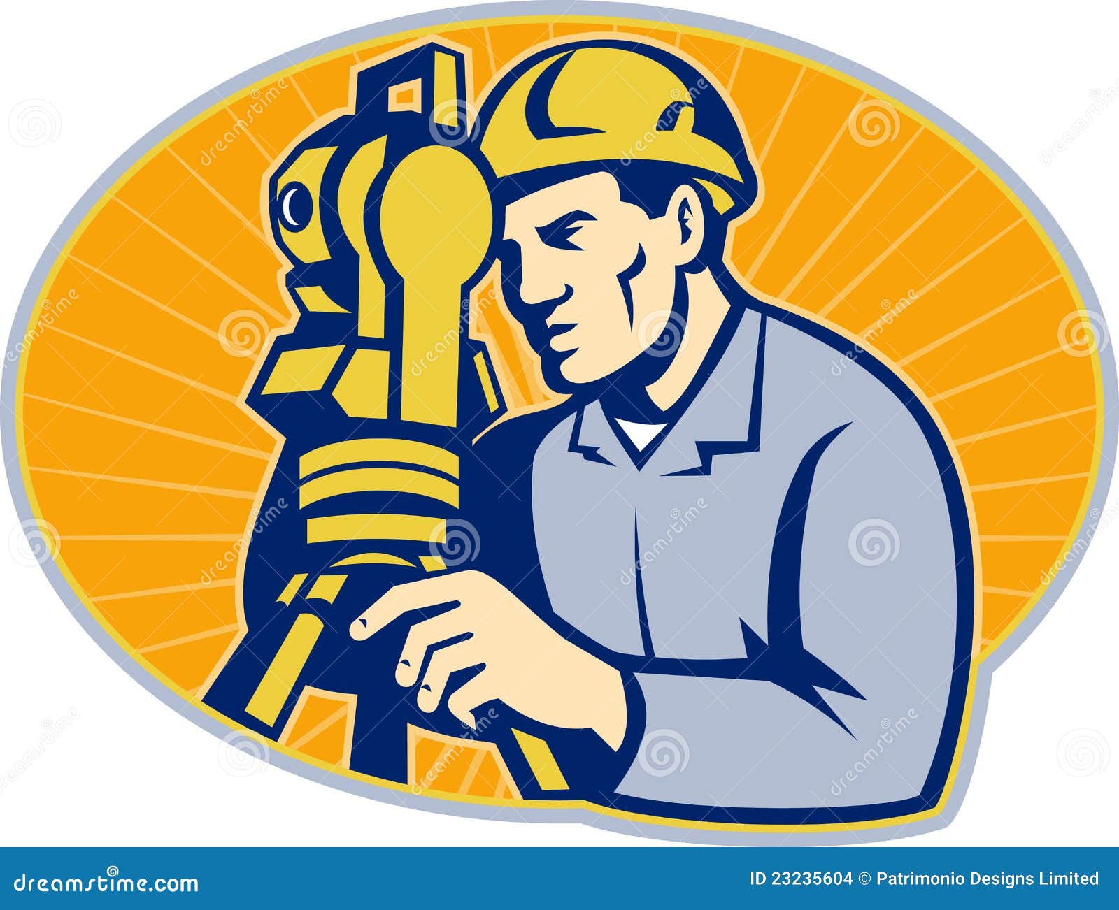 Surveyor Engineer Theodolite Total Station Stock Illustration ...