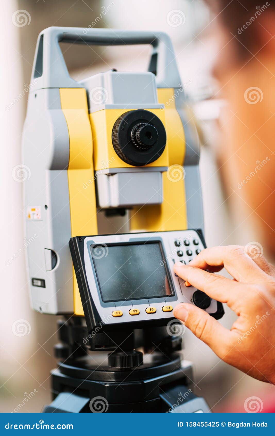 Surveyor Engineer Working on Elevation on Construction Site Stock Image ...