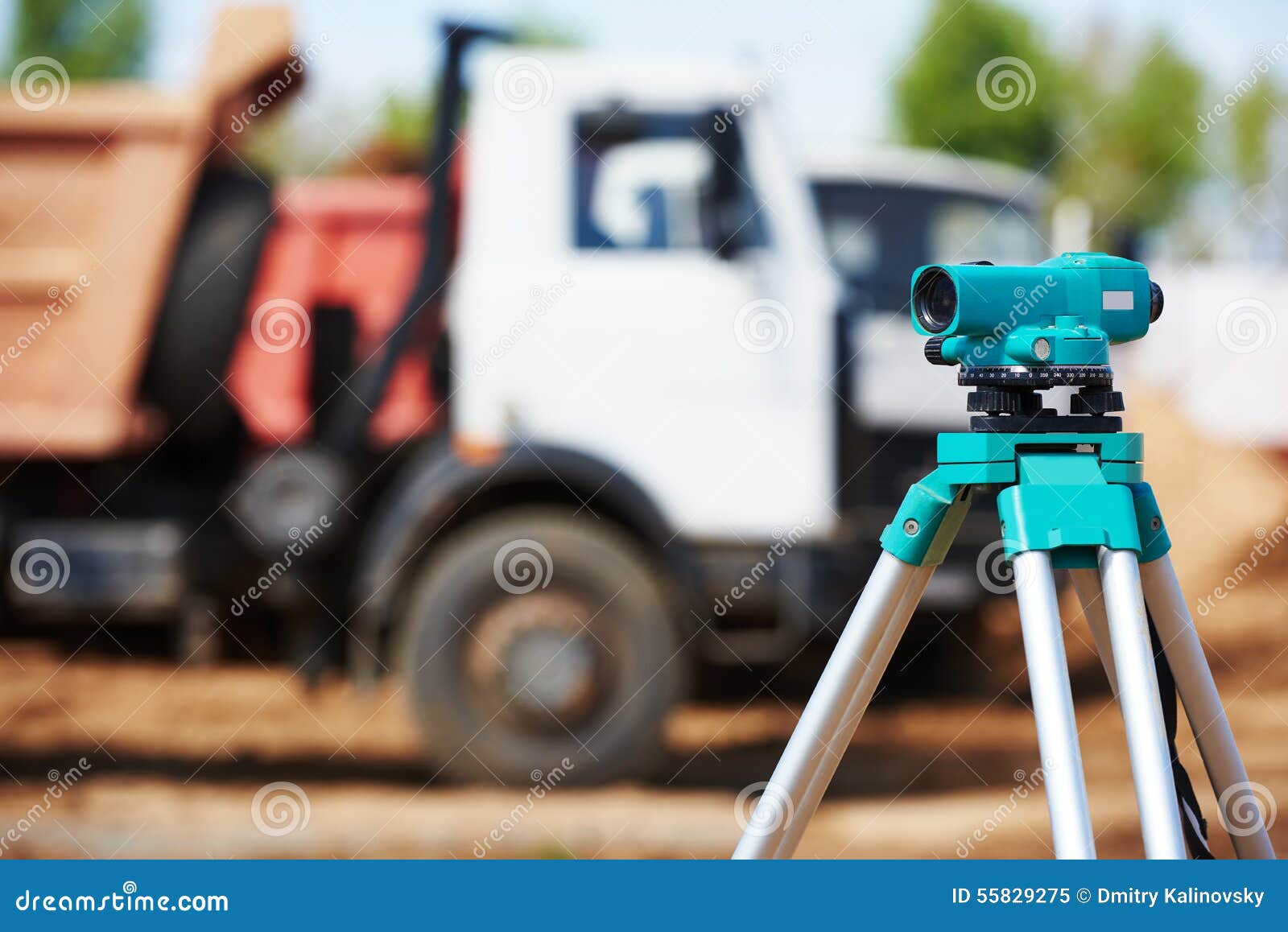 Surveyor Equipment at Construction Site Stock Image - Image of angles ...
