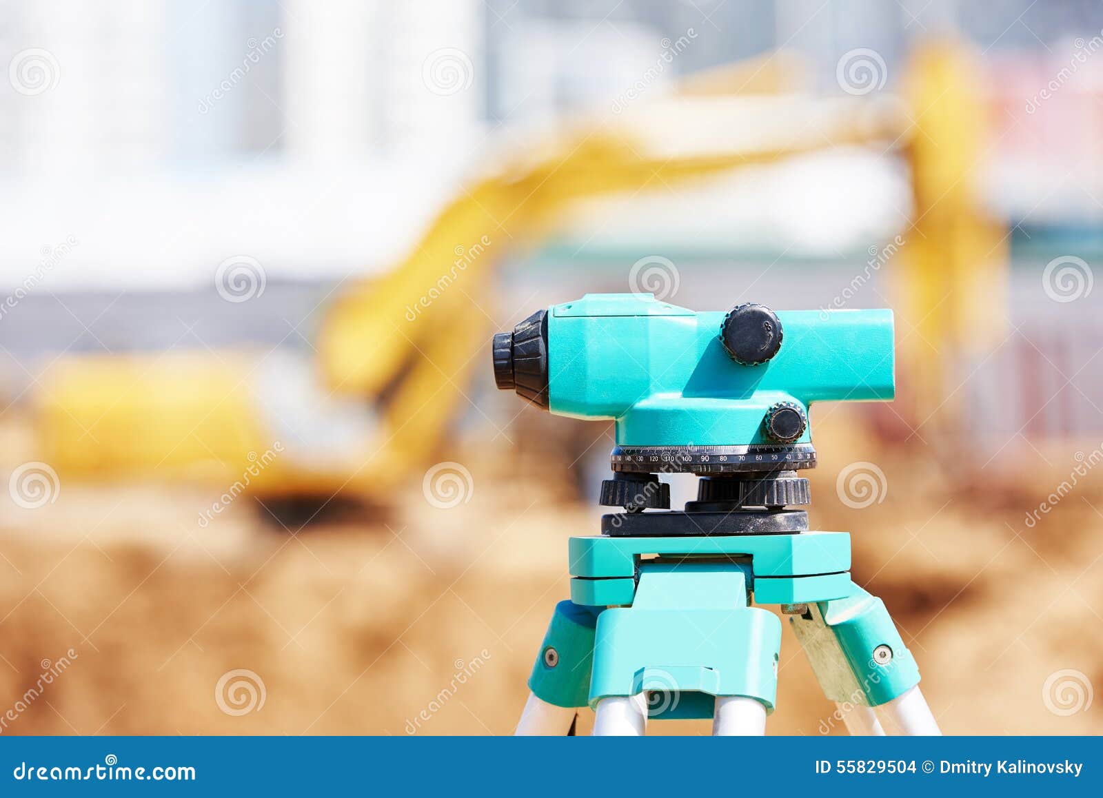 Surveyor Equipment at Construction Site Stock Photo - Image of ...