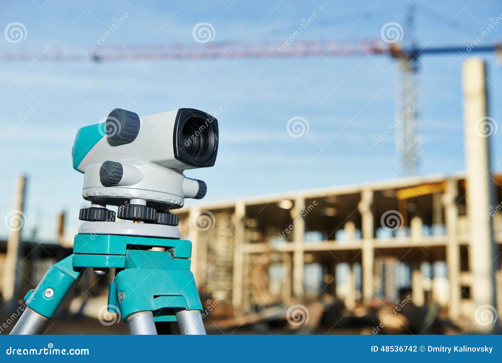 Surveyor Equipment at Construction Site Stock Photo - Image of ground ...