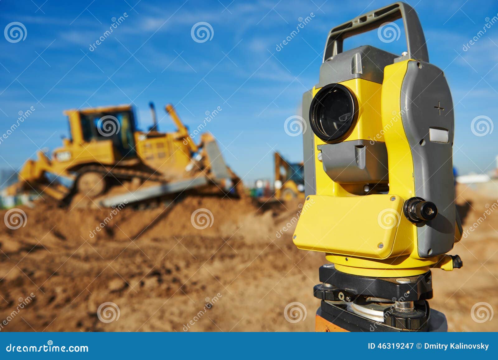 Surveyor Equipment at Construction Site Stock Image - Image of site ...