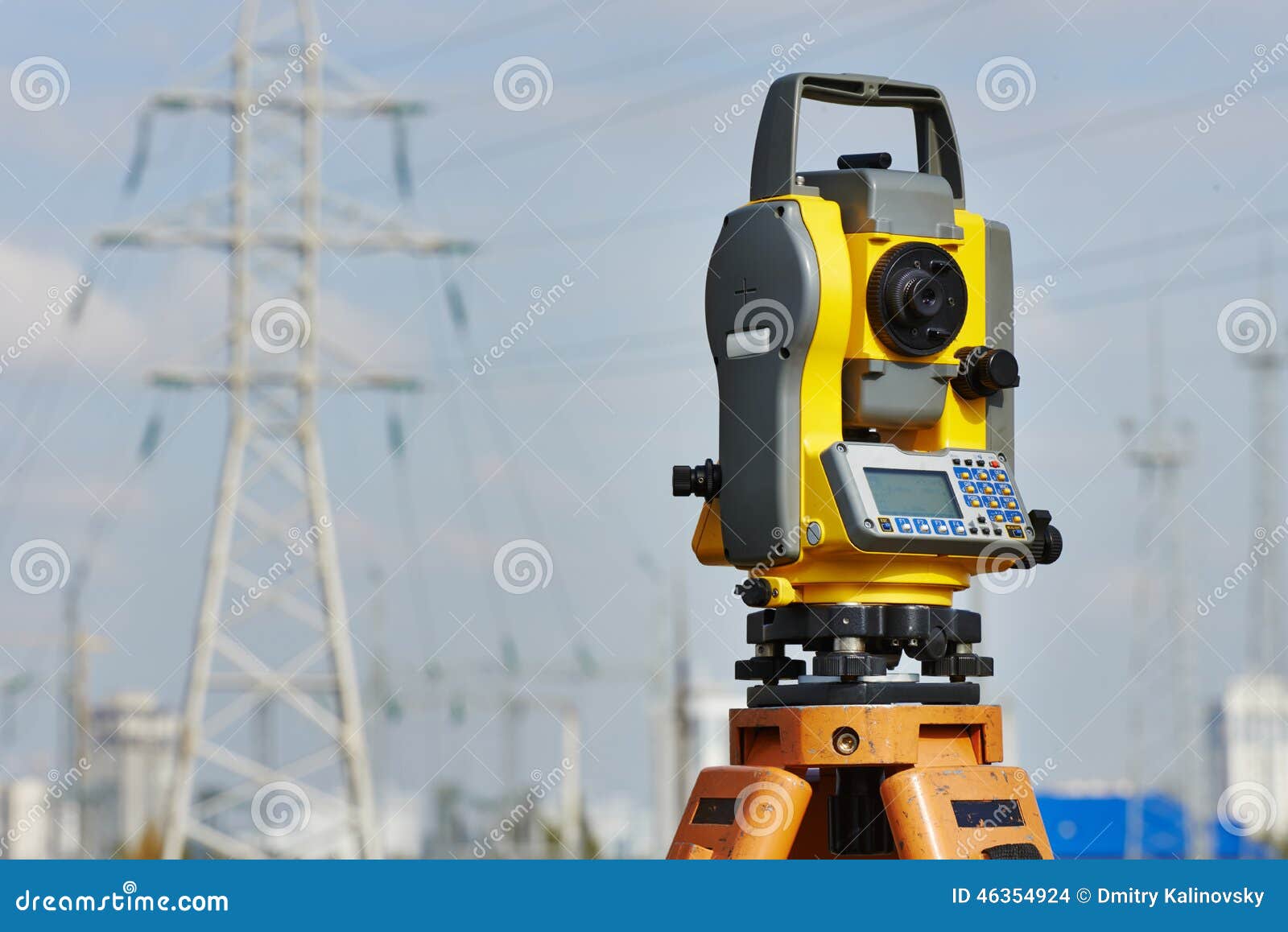 Surveyor Equipment at Construction Site Stock Photo - Image of ...