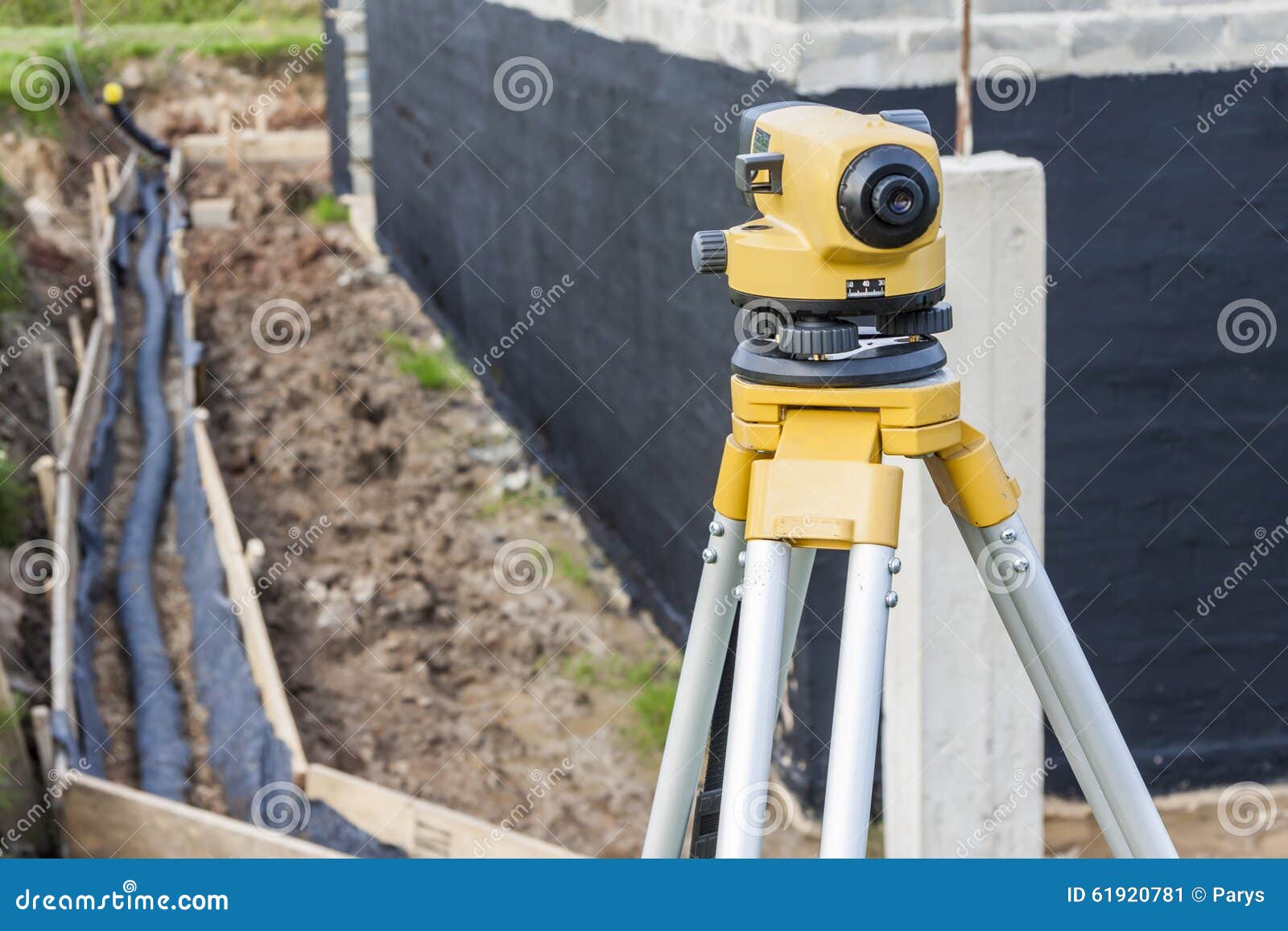 Surveyor Equipment Optical Level Stock Image - Image of foundations ...