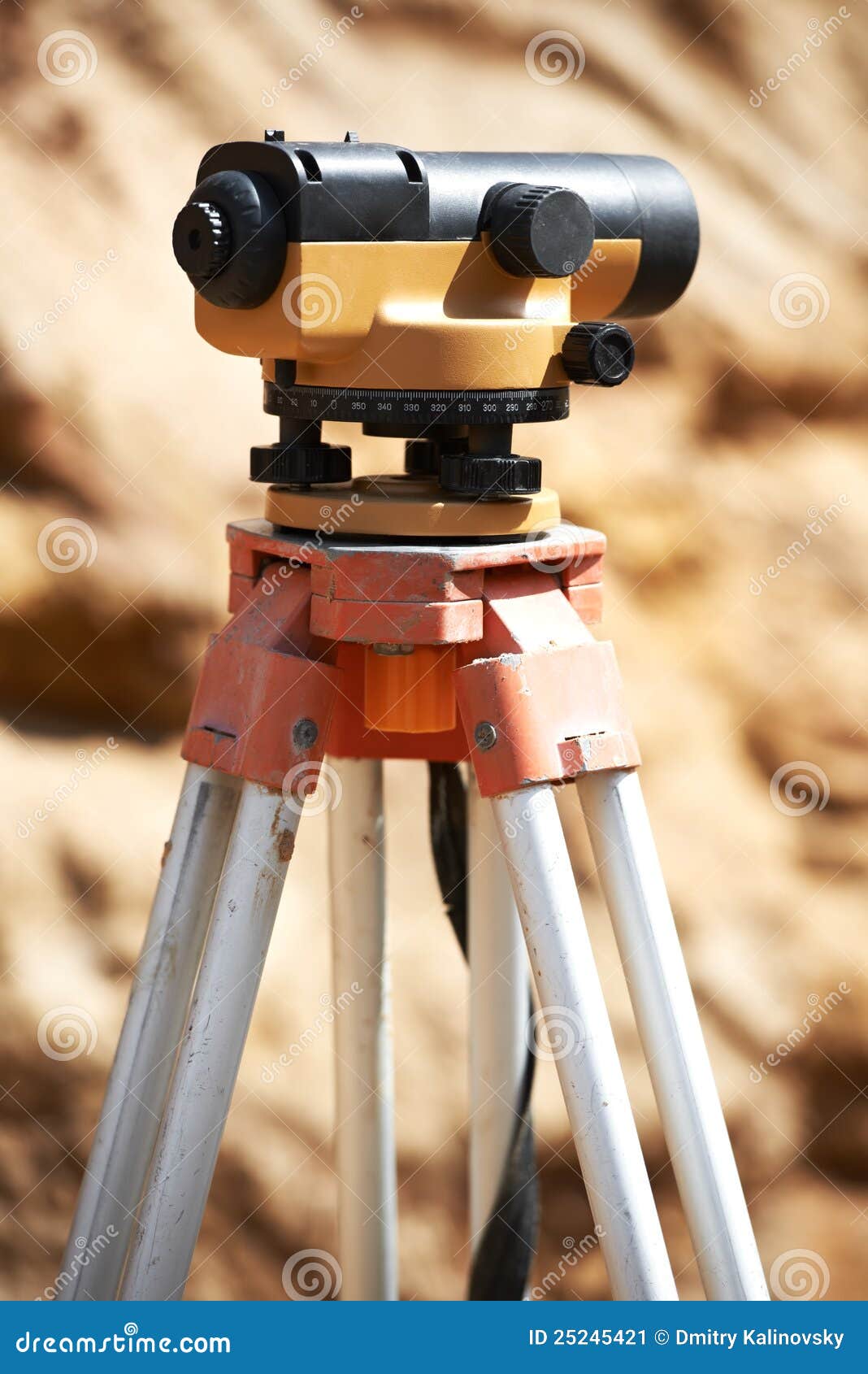 Surveyor Equipment Level At Construction Site Royalty-Free Stock ...