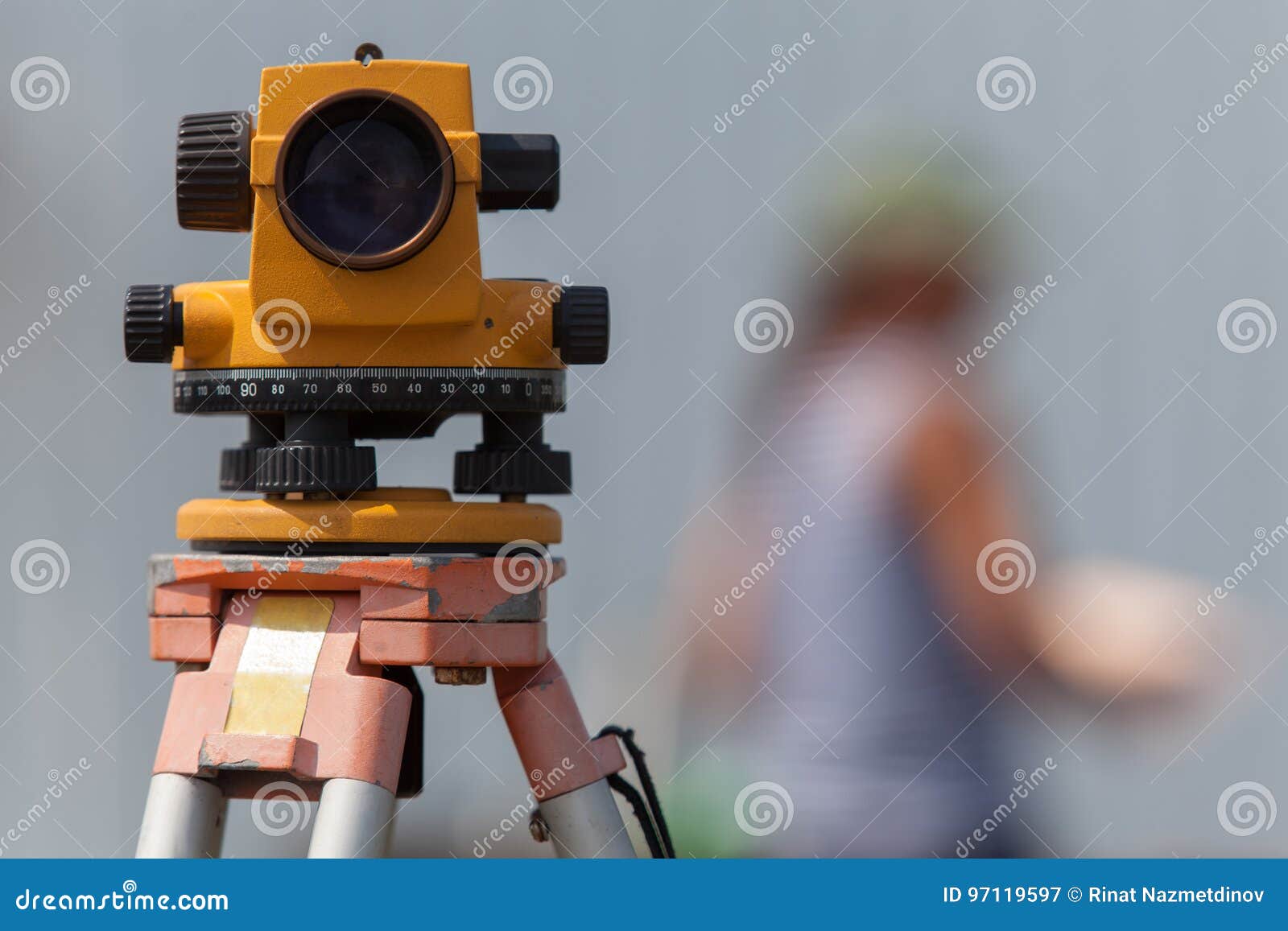 Surveyor Equipment Tacheometer or Theodolite Outdoors at Construction ...