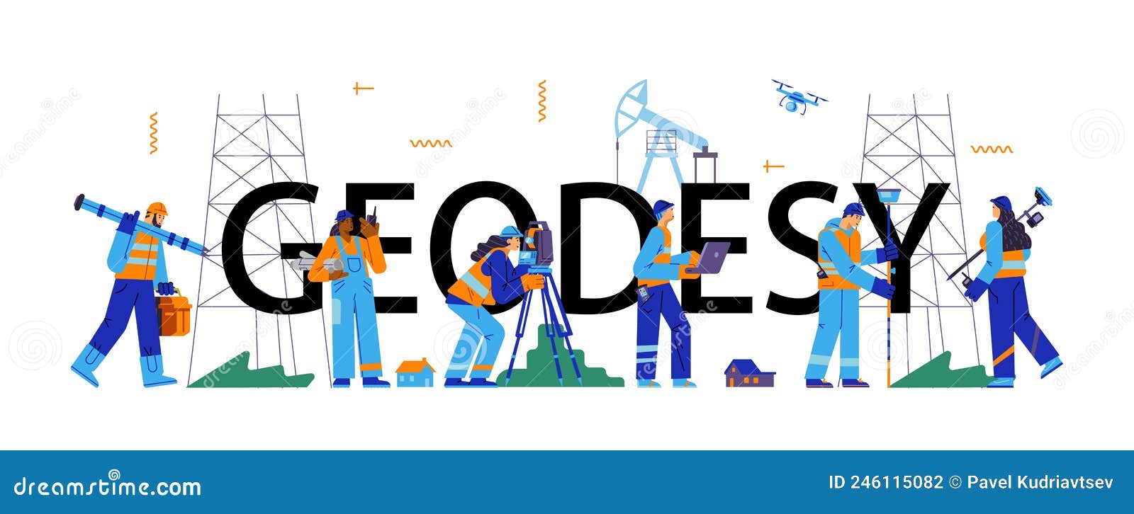 Geodesy And Cartography Cartoon Vector | CartoonDealer.com #92742461