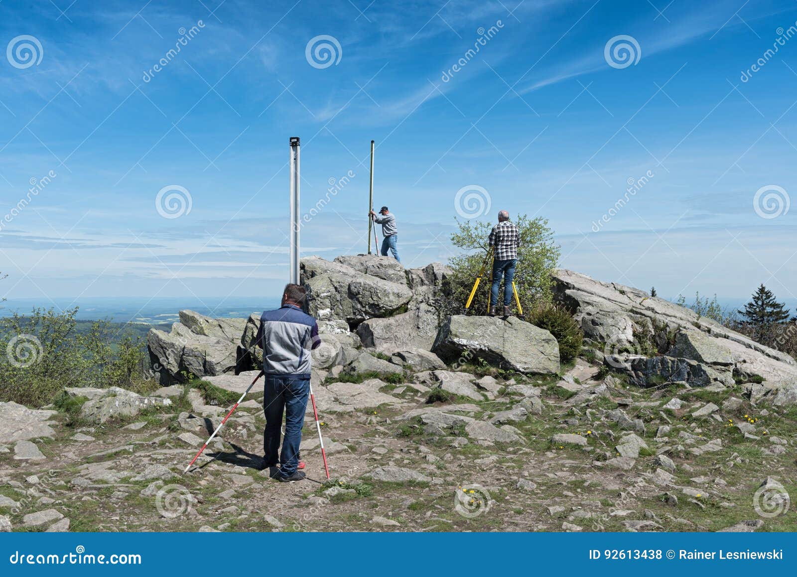 The Surveyor Measures the Top of the Mountain Editorial Stock Photo ...