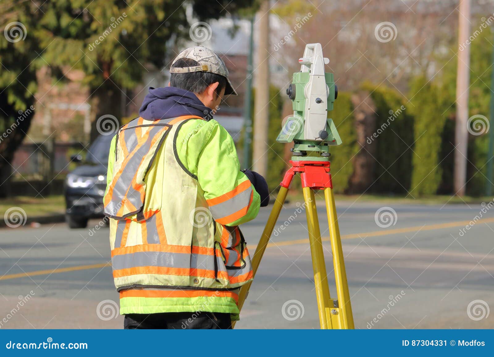 Surveyor Taking Notes from Transit Editorial Photo - Image of outside ...