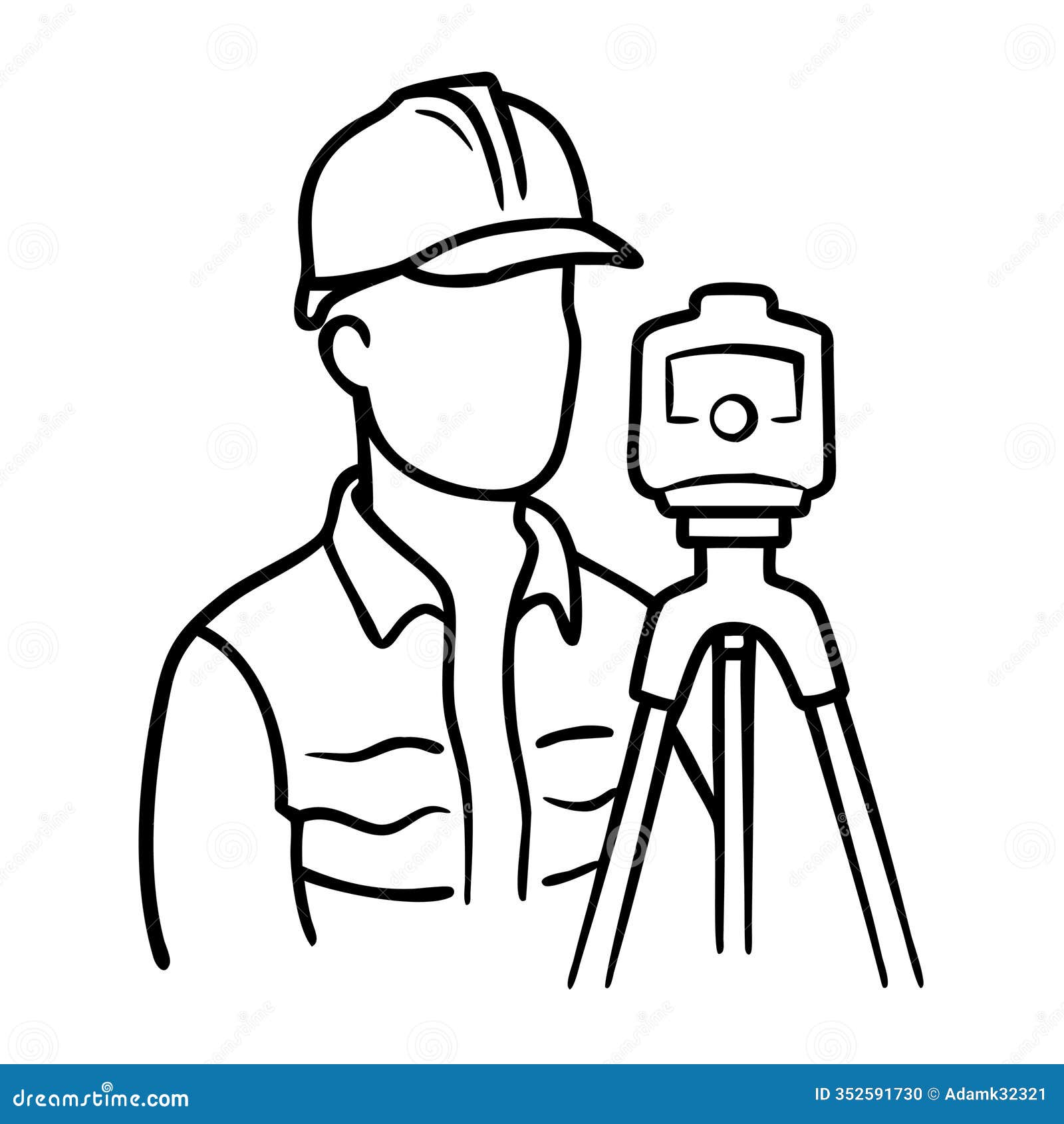 Surveyor At Construction Site With Land Measurement Pole And Surveying ...
