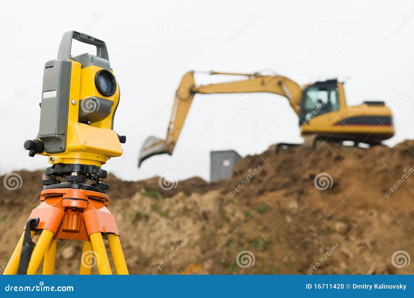 Surveyor Theodolite on Tripod Stock Photo - Image of assistant ...