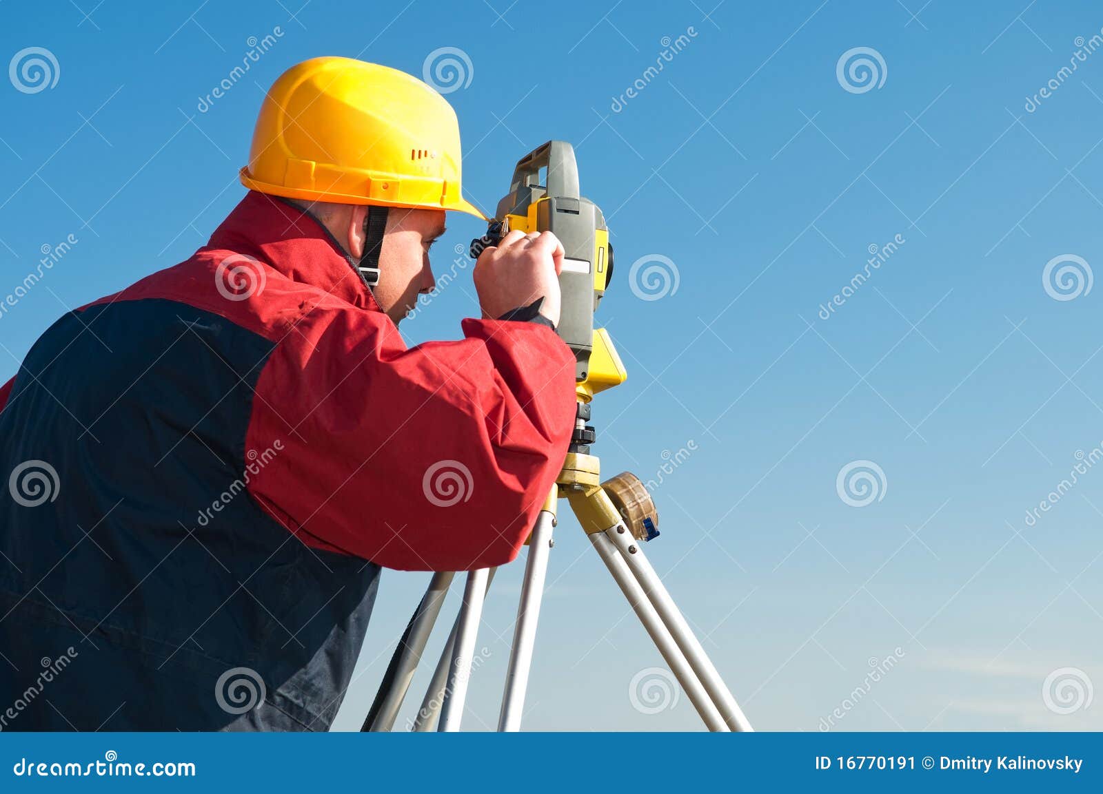 Surveyor theodolite works stock image. Image of building - 16770191