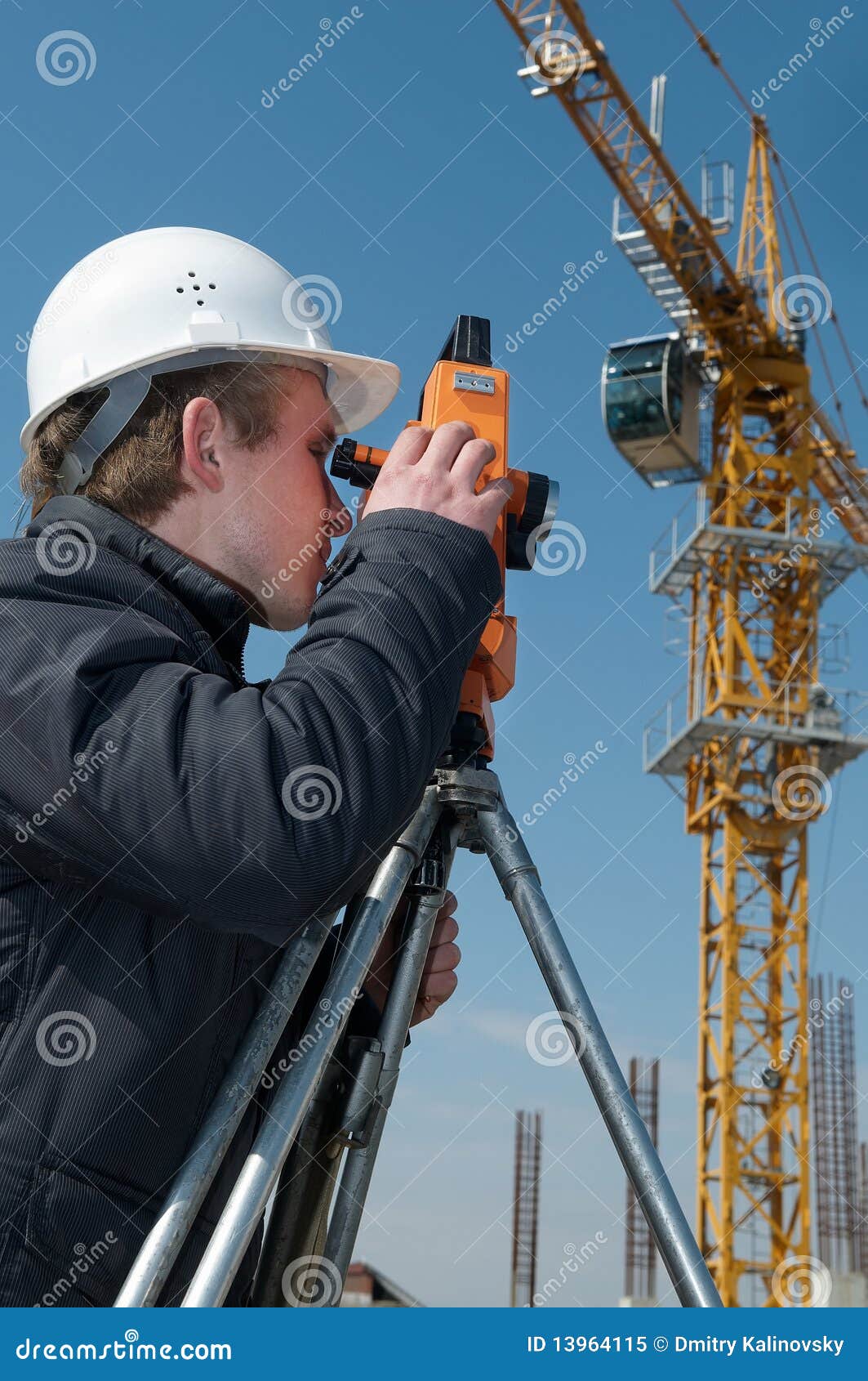 Surveyor with Transit Level Stock Image - Image of contractor ...