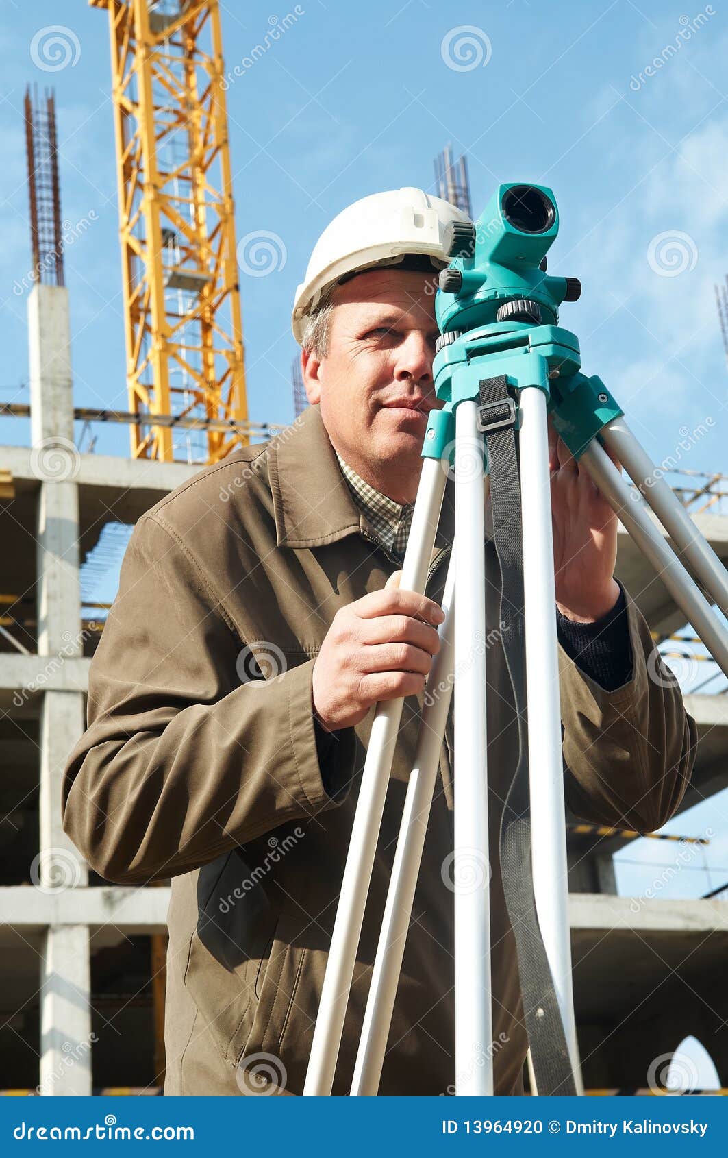Surveyor with Transit Level Stock Photo - Image of construction ...