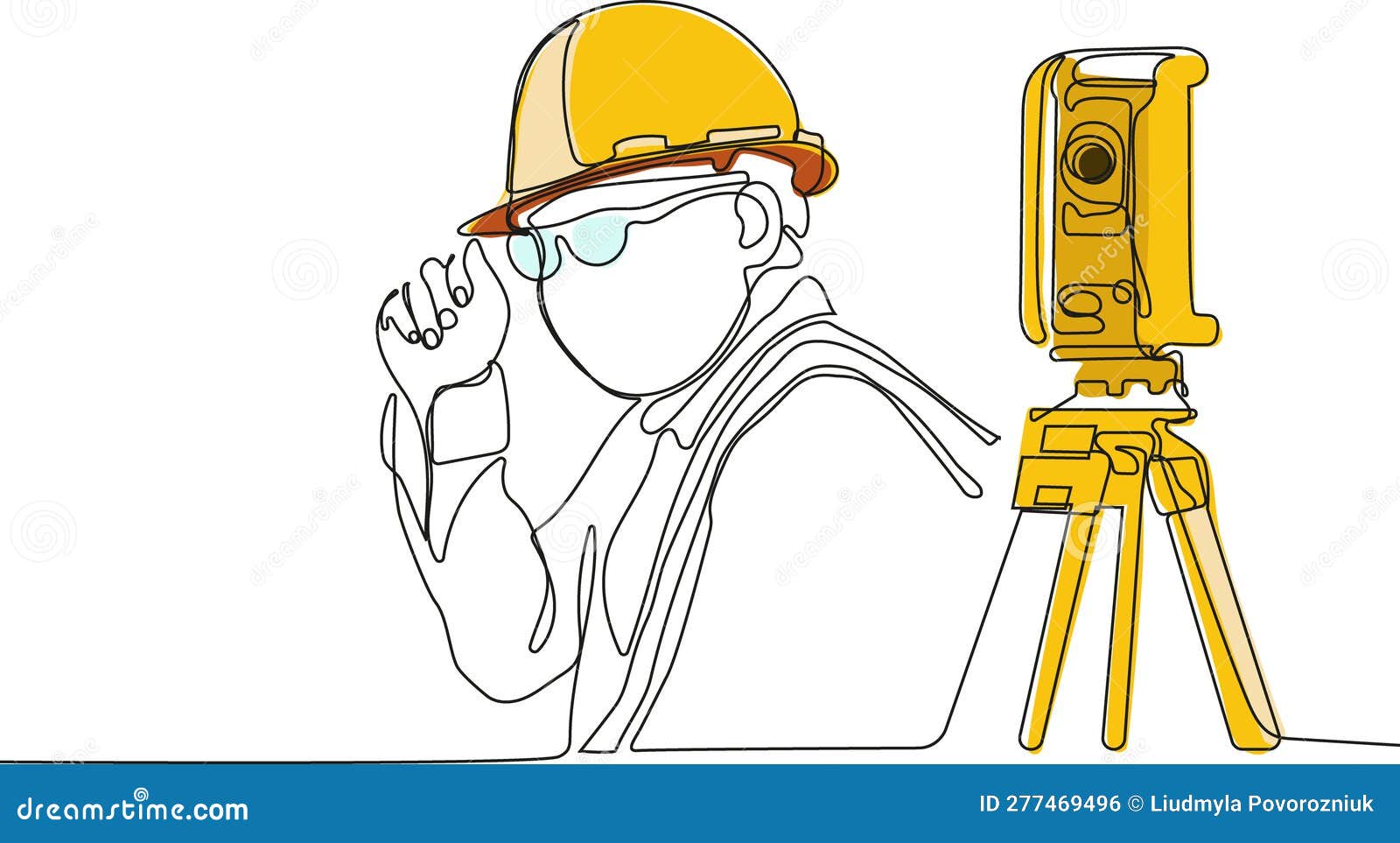 Surveyor With A Tripod Icon. Geodesic Tripod. Cartoon Vector ...