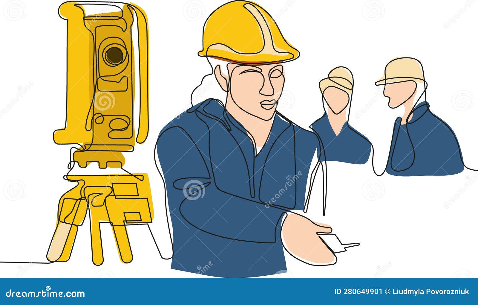 Surveyor With A Tripod Icon. Geodesic Tripod. Cartoon Vector ...