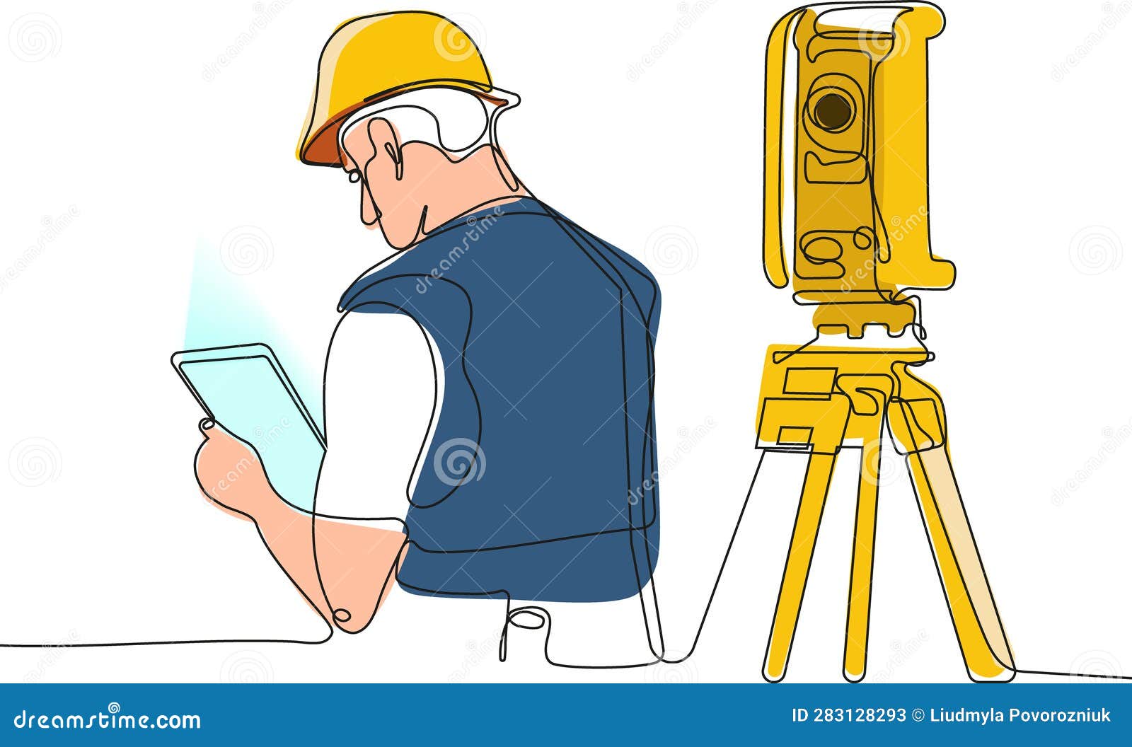 Surveyor With A Tripod Icon. Geodesic Tripod. Vector Illustration ...