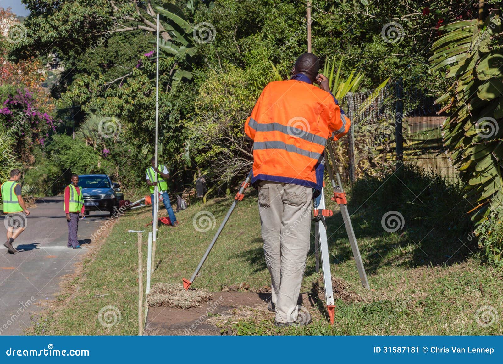 Surveyor Tripod Road Improvements Editorial Photo - Image of durban ...