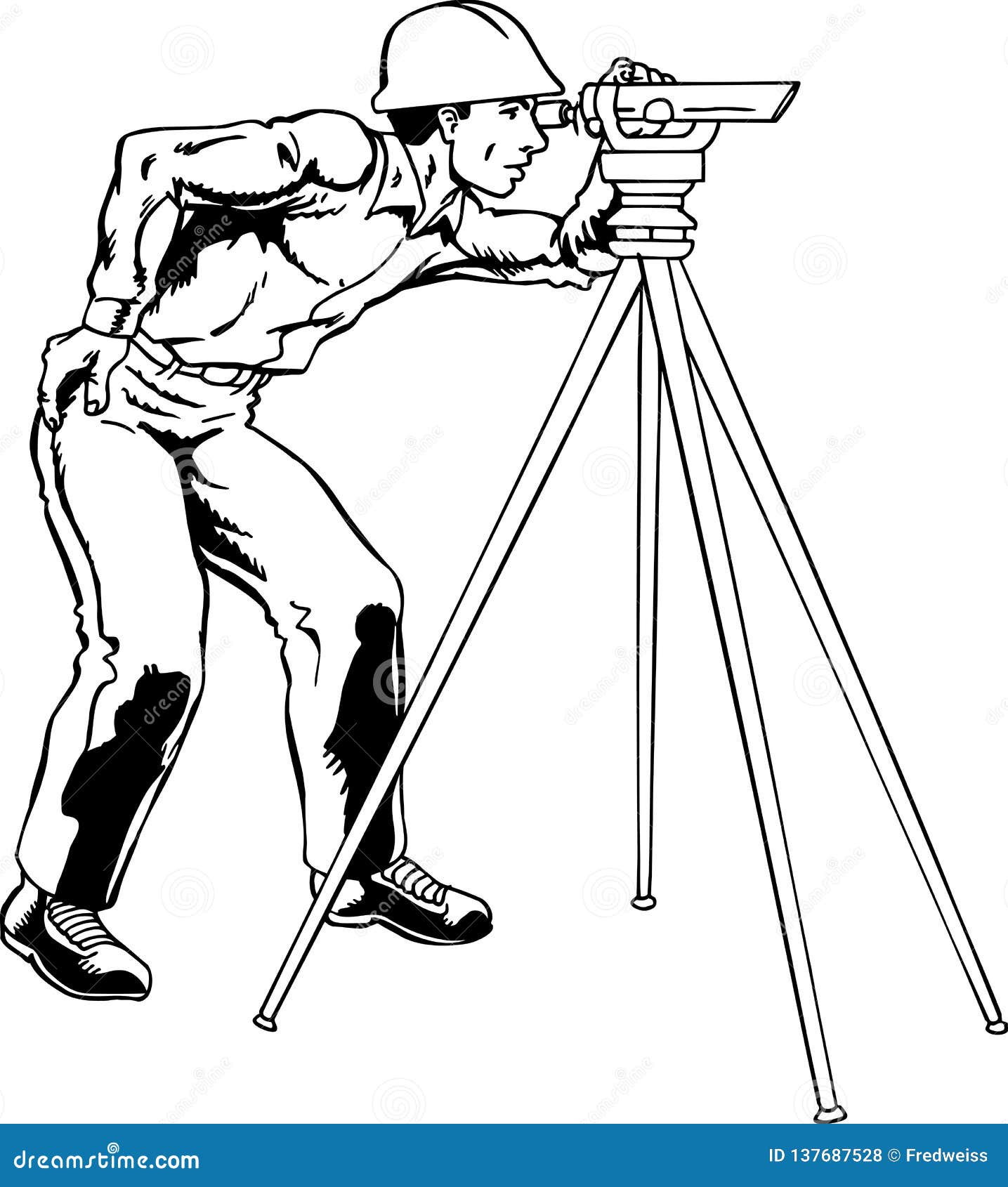 Surveyor Vector Illustration Stock Vector - Illustration of worker ...