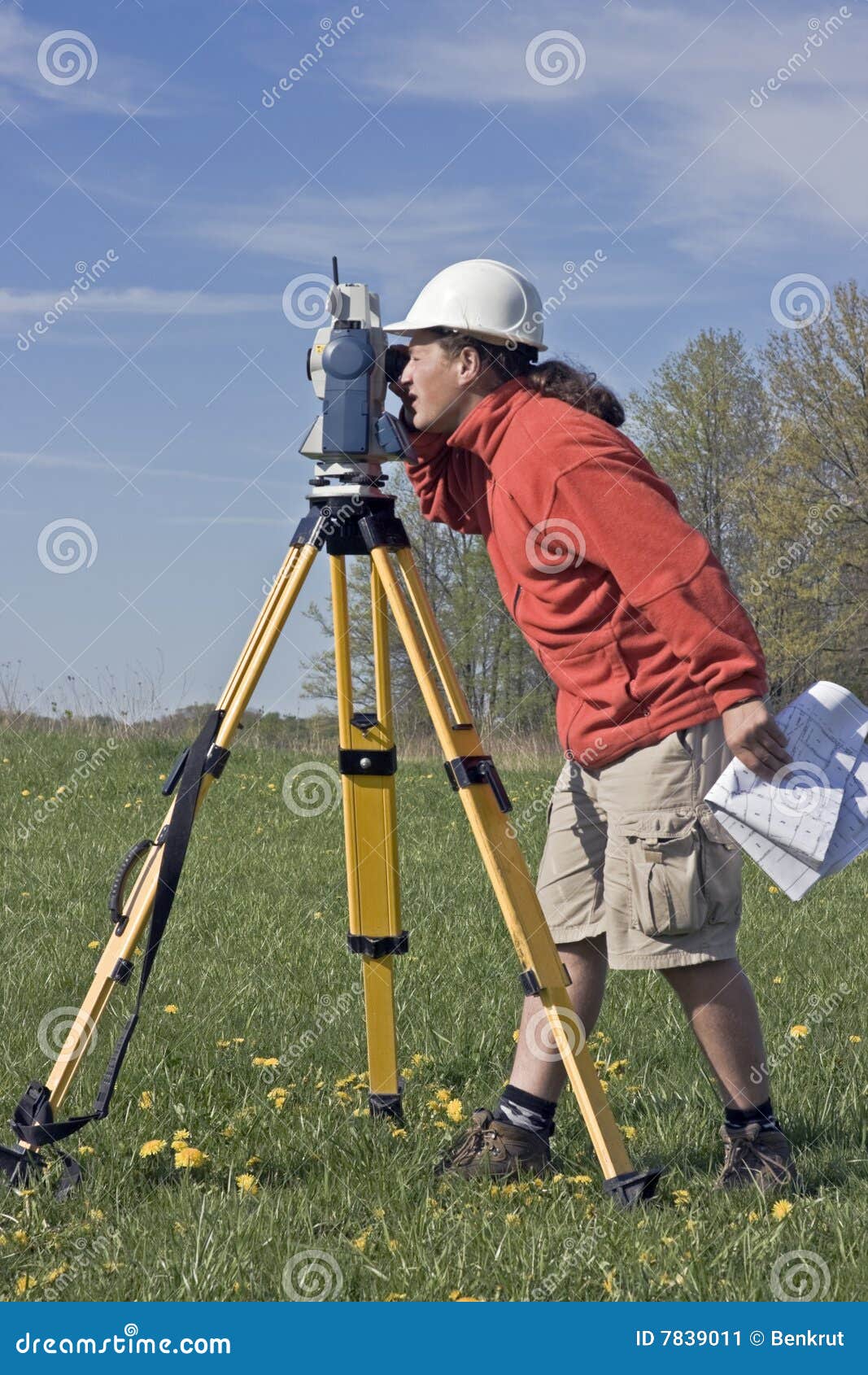 Surveyor at Work stock image. Image of prism, geodesy - 7839011