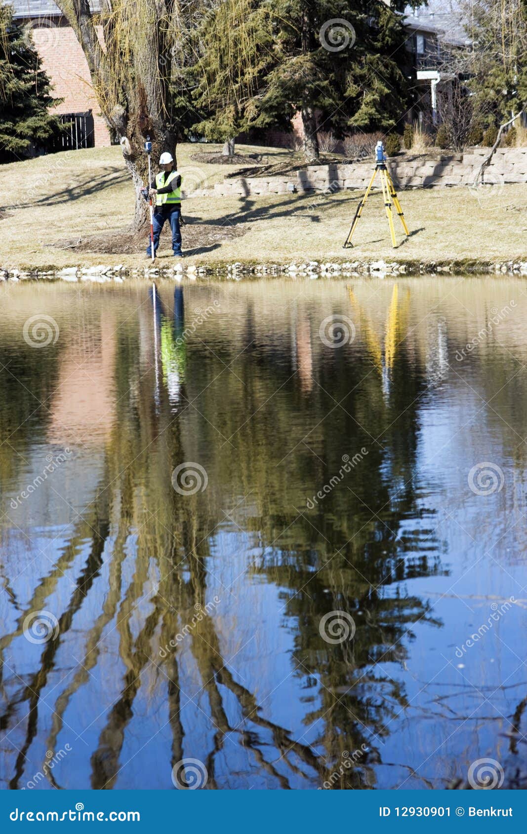 Surveyor Working with Robotic Station Stock Image - Image of robotic ...